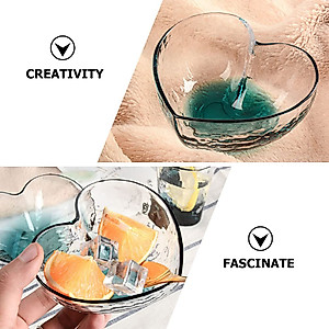 Cabilock Heart Shaped Bowl Glass Salad Bowl Fruit Candy Snack Bowl Food Serving Bowl Transparent Food Storage Container