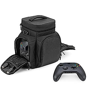 Trunab Console Carrying Case Compatible with Xbox Series X, Travel Bag with Multiple Storage Pockets for Xbox Controllers, Games, Cables, Portable Hard Disk and Other Accessories (Patent Pending)