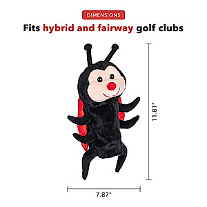 Daphne’s Lady Bug Hybrid Headcover | Premium Hybrid and Fairway Wood Headcovers | Funny Golf Club Covers | Stylish Protection for Your Clubs | Men's Golf Gear | Hybrid Headcover for Men and Women