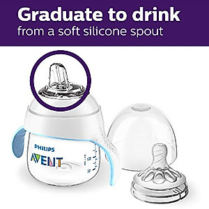 Philips Avent Natural Trainer Sippy Cup with Fast Flow Nipple and Soft Spout, 5oz, 1pk
