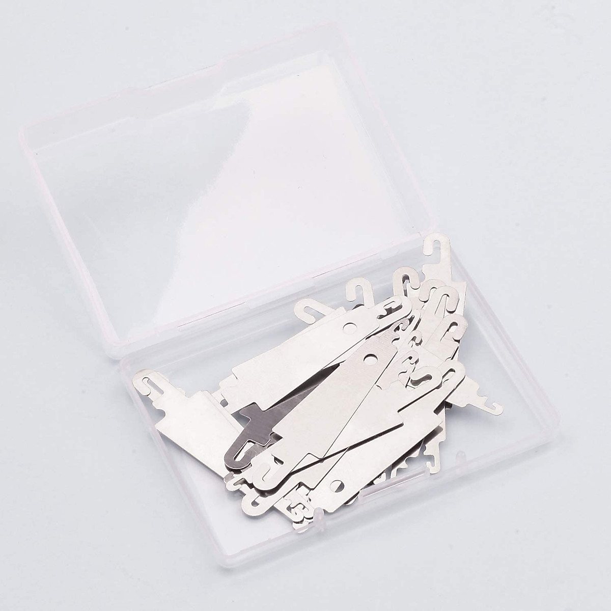 60pcs Stainless Steel Needle Threader Embroidery Cross Stitch Needle-Threading Sewing Needlework DIY Tool for Large Eye Needles