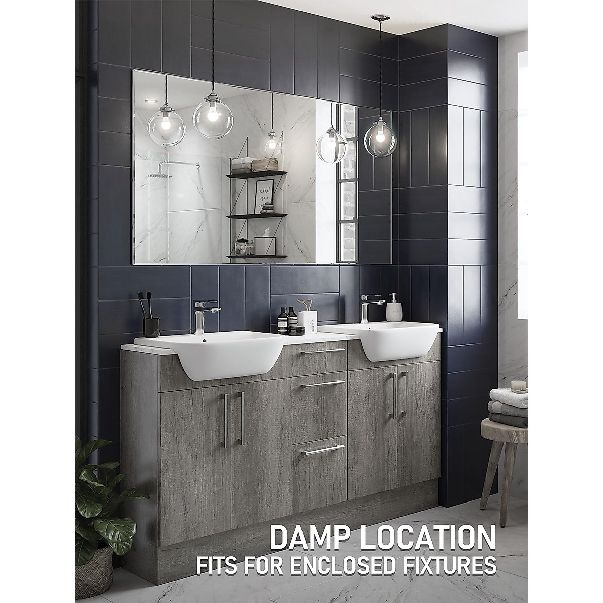 TORCHSTAR A19 LED Light Bulbs 60W Equivalent, UL Listed, 5000K Daylight, Dimmable, 9W, 800lm, Flicker Free, E26 Standard Base LED Bulb for Ceiling Fan, Lamp, 15,000hrs, Pack of 6