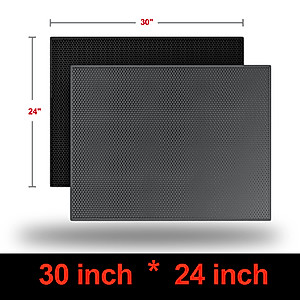 Waretary Cat Litter Mat, 30" X 24" Litter Trapping Mat, Double Layer Honeycomb Litter Box Mat, Urine & Waterproof Kitty Litter Mat, Scatter Control Easy Clean (Gray)