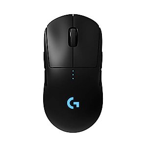 Logitech G PRO Wireless Gaming Mouse, Hero 16K Sensor, 16,000 DPI, RGB, Ultra Lightweight, 4 to 8 Programmable Buttons, Long Battery Life, On-Board Memory, Built for Esport, PC / Mac - Black