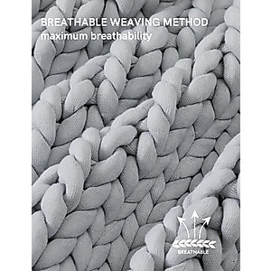 YnM Chunky Throw Blanket, Medium-Weight, Hand Knitted, Skin Friendly, Ventilated and Breathable, Machine Washable, Home Décor Piece for Couch, Sofa and Bed (Lunar Grey, 40x50 Inch)