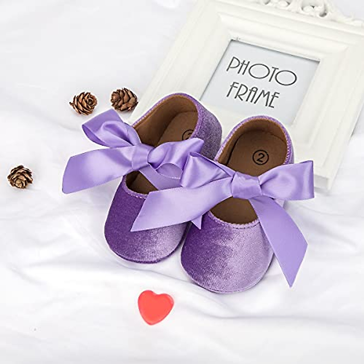 HsdsBebe Infant Baby Girls Mary Jane Flats Bow Non-Slip Soft Sole Princess Toddler First Walkers Sneaker Wedding Dress Shoes(Q181 Purple,1)
