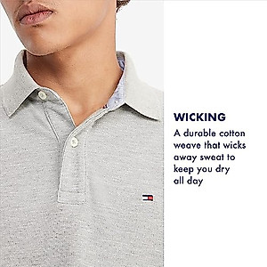 Tommy Hilfiger mens Short Sleeve Cotton Pique in Custom Fit Polo Shirt, Dark Sable, Large US
