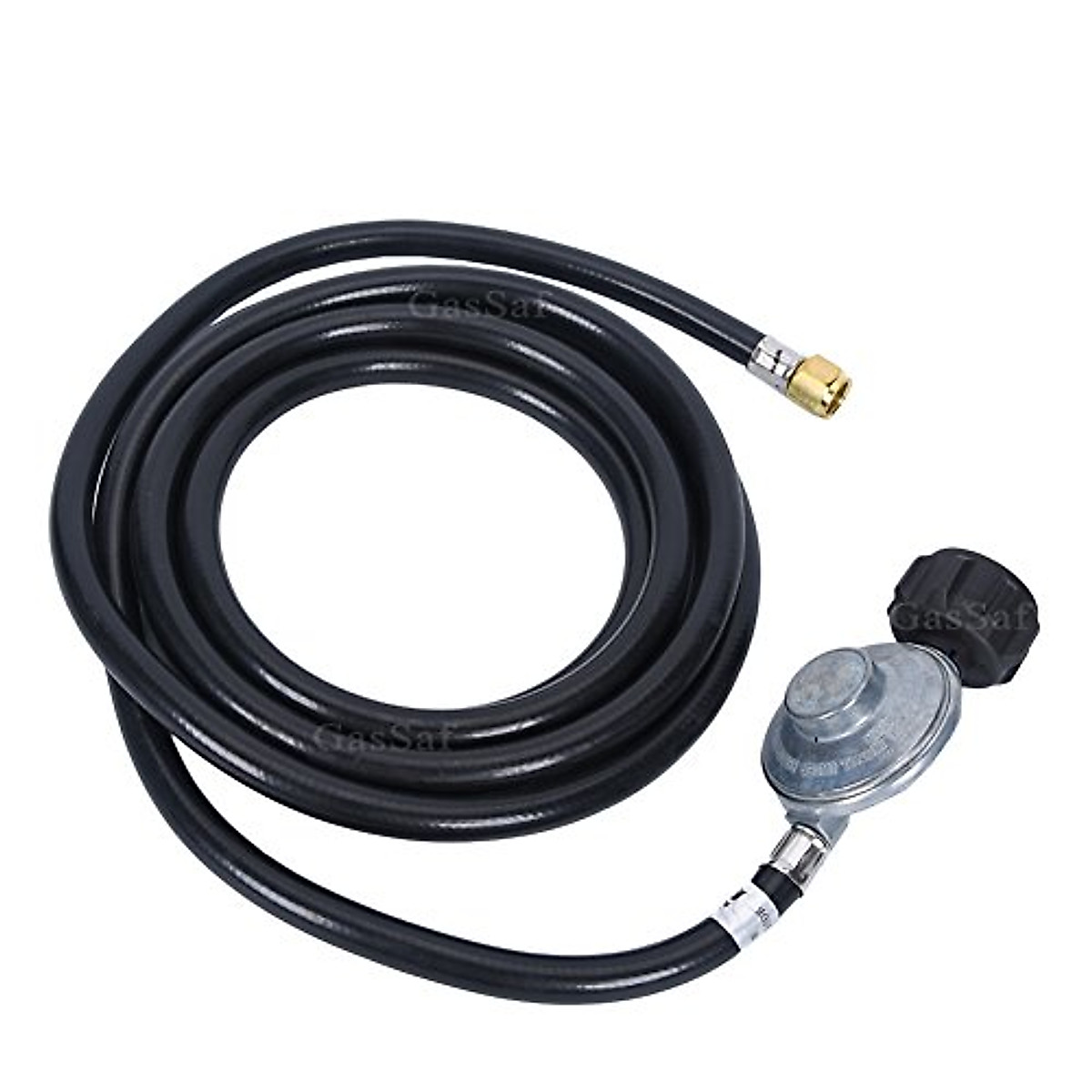 GasSaf 6 Feet Low Pressure Propane Regulator with CSA Certified LPG Hose Most LP Gas Grill, Heater and Fire Pit Table，3/8 Female Flare Nut