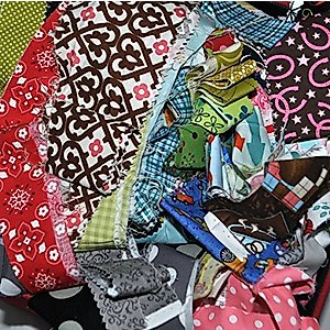 Designer Fabric Scrap Bag, Over 2 Yards Total, 100% Cotton Fabric