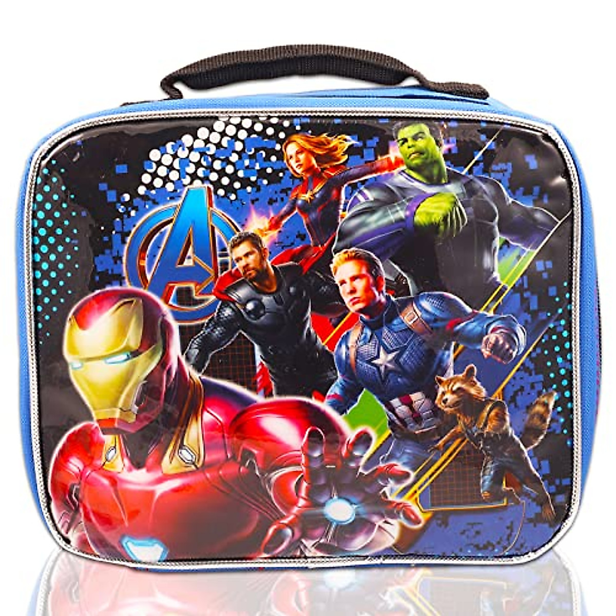 Guardians of the Galaxy Backpack with Avengers Lunch Box Set - Marvel School Bag Bundle with 16” Guardians of the Galaxy Backpack, Avengers Lunch Bag, Stickers, More | Marvel Backpack for Boys