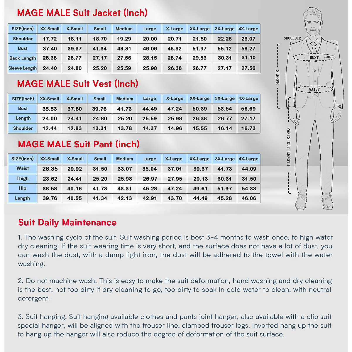 MAGE MALE Men's 3 Piece Suit Slim Fit Solid Shawl Lapel One Button Party Wedding Tuxedo Suits Blazer Jacket Vest Pants Set Dark Green