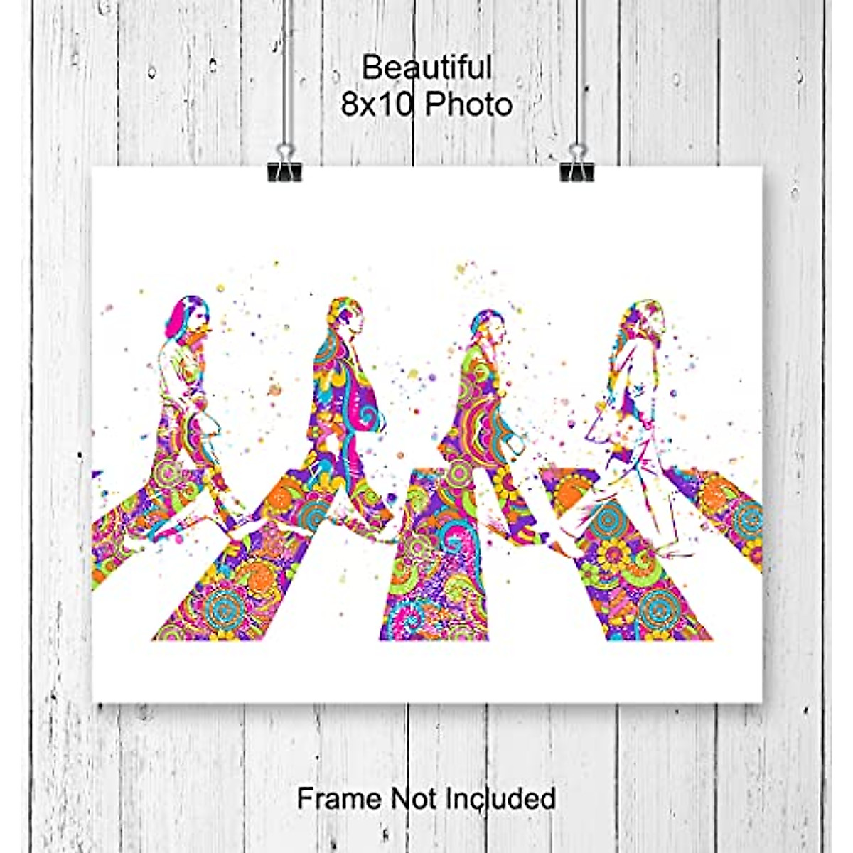 The Beatles Poster Wall Art - 8x10 Beatles Memorabilia - Beatles Gifts - Beatles Wall Decor - John Lennon, Paul McCartney, Ringo Starr, George Harrison - Abbey Road - 60s Music