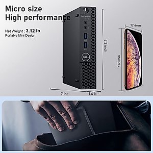 Dell Mini PC Windows 11 Pro OptiPlex 3060 Mini Computers,Intel i5-8500T up to 3.5Ghz,16GB DDR4 256GB M.2 NVMe SSD,AX210 Built-in WiFi 6E,HDMI Dual Monitor Support,Wireless Touch Keyboard(Renewed)
