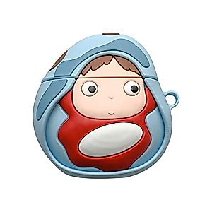 Ultra Thick Soft Silicone Goldfish Case with Bag Hook Clip for Apple Airpods Pro 2019 Generation Wireless Earbuds 3D Cartoon Anime Character Kawaii Fun Cool Lovely Women Girls Daughter