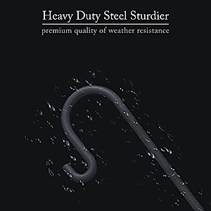 Highpro 63" Shepherds Hooks for Outdoor, Heavy Duty Bird Feeder Pole with 5 Base Prongs, Adjustable Garden Hanging Holder for Bird Feeders, Solar Light Lanterns, Garden Plant Hanger Stands