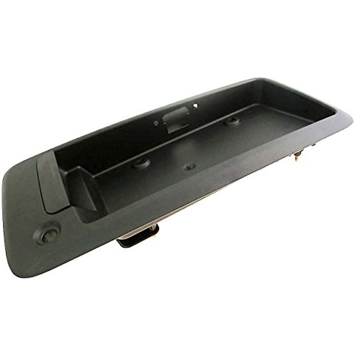 APDTY 112812 Exterior Rear Right Cargo Door Handle License Plate Bracket Holder Black Plastic Replaces 25989400, 15167638, 15269298