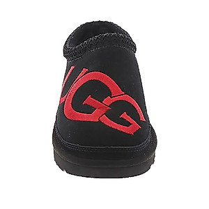 UGG Men's Tasman Logo Slipper, Black / Samba Red, 10