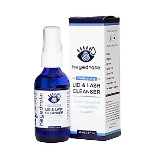 Heyedrate Lid and Lash Cleanser – 2oz Glass Bottle – Pure Hypochlorous Acid Spray for Soothing Dry Eye Irritation – Daily Eyelid & Lash Cleanser​