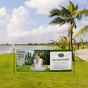 BannerBuzz EZ Post Banner Stand for 10' W X 4' H Banner, Outdoor Advertising Stand with Carrying Bag (Hardware only)