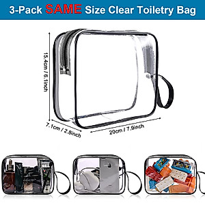 CGBE TSA Approved Toiletry Bag With Handle, Clear Toiletry Bag Quart Size Travel Bags For Toiletries Carry On Cosmetic Makeup Pouch For Men