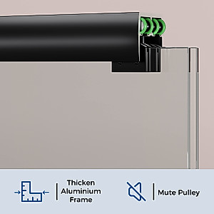 DELAVIN 56-60 in. Frameless Shower Door, Bathroom Sliding Shower Door, 5/16" (8mm) Clear Tempered Glass, SGCC Tempered Glass Door with Explosion-Proof Film