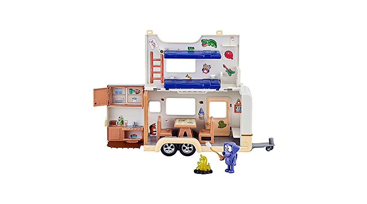 Bluey Caravan Adventure Playset with Jean Luc Figurine - Fun for Kids