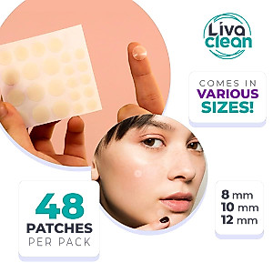 LivaClean 30 Blackhead Strips + 48 Pimple Patches - Nose Pore Strip, Pore Strips Blackhead Remover for Face, Black Head Remover for Nose, Nose Blackhead Remover, Charcoal Nose Strips for Blackheads