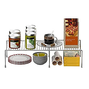 Redrubbit Large (15.7 x 9. 4 Inch) Cabinet Storage Shelf Rack & Redrubbit Expandable Cabinet Storage Shelf Rack