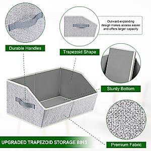 homsorout Trapezoid Storage Bins - Foldable Closet Organization, Fabric Storage Baskets for Shelves, Linen Closet Organizers and Storage for Toys, Clothes, 6 Packs (Blended)
