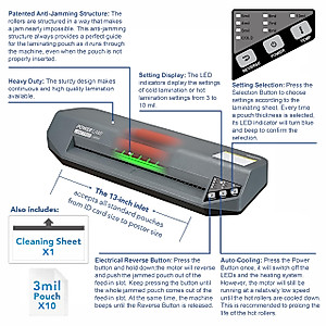 SINCHI 3-10 mil, Heavy Duty, 48-Second Warm-up Commercial Laminating Machine, Never Jam High Speed 13-inch Thermal Laminator Machine for Business/Office/School