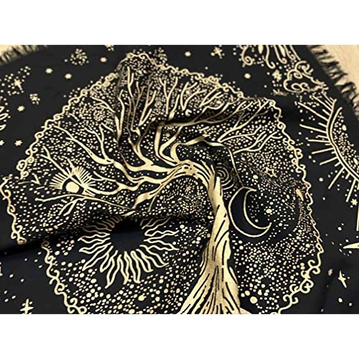 Indian Consigners Tree of Life Altar Cloth Tapestry Tablecloth Celtic Trees Ritual Spiritual Cloth for Sacred Places, Cotton Square Tarot Table Cover 18 by 18 Sacred Cloth