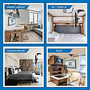 Mount-It! Under Cabinet TV Mount | Folding Ceiling Television Mount Bracket with 90 Degree Retractable Arm | Swivel and Fold Down Compatible with VESA 100x100 mm