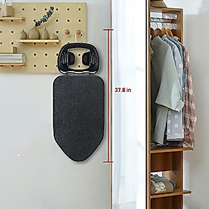 Duwee 14"x25" Table Top Ironing Board with Thicken Felt Padding, Metallic Cover, Solid Iron Rest (Black)