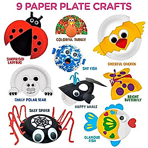Arts and Crafts for Toddlers, Create Animal Crafts from Paper Plates, Includes All Supplies and Instructions, Best Craft Project Kit for Ages 2-5