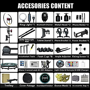 OLYLO 360 Photo Booth Machine 100cm with Software for Parties with Ring Light,Trolley,Free Logo Customization,5 People Stand on APP Remote Control Automatic Slow Motion 360 Spin Camera Video Booth