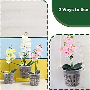 Tialero Orchid Pot, 12 Pack Orchid Pots with Holes, 4 Each of 4.5in, 5.5in and 6.3in Clear Orchid Pots for Repotting, Breathable Slotted Orchids Planter (4Pcs 6.3in+ 4Pcs 5.5in+ 4Pcs 4.5in)