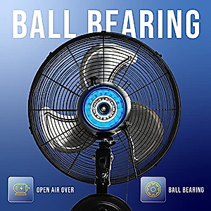 Tornado - 16 Inch Pro Series Oscillating Wall Mount Fan - High Velocity Heavy Duty Metal Wall Mount Fan for Industrial, Commercial, Residential, and Greenhouse Use - UL Safety Listed