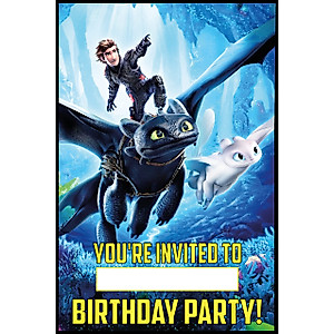 NATURAL BEHAVIOUR 20x how to train Birthday Invitations and Envelopes – Fill-in Happy Birthday Party Invitations for Kids, 6X4 Inches, Postcard Style