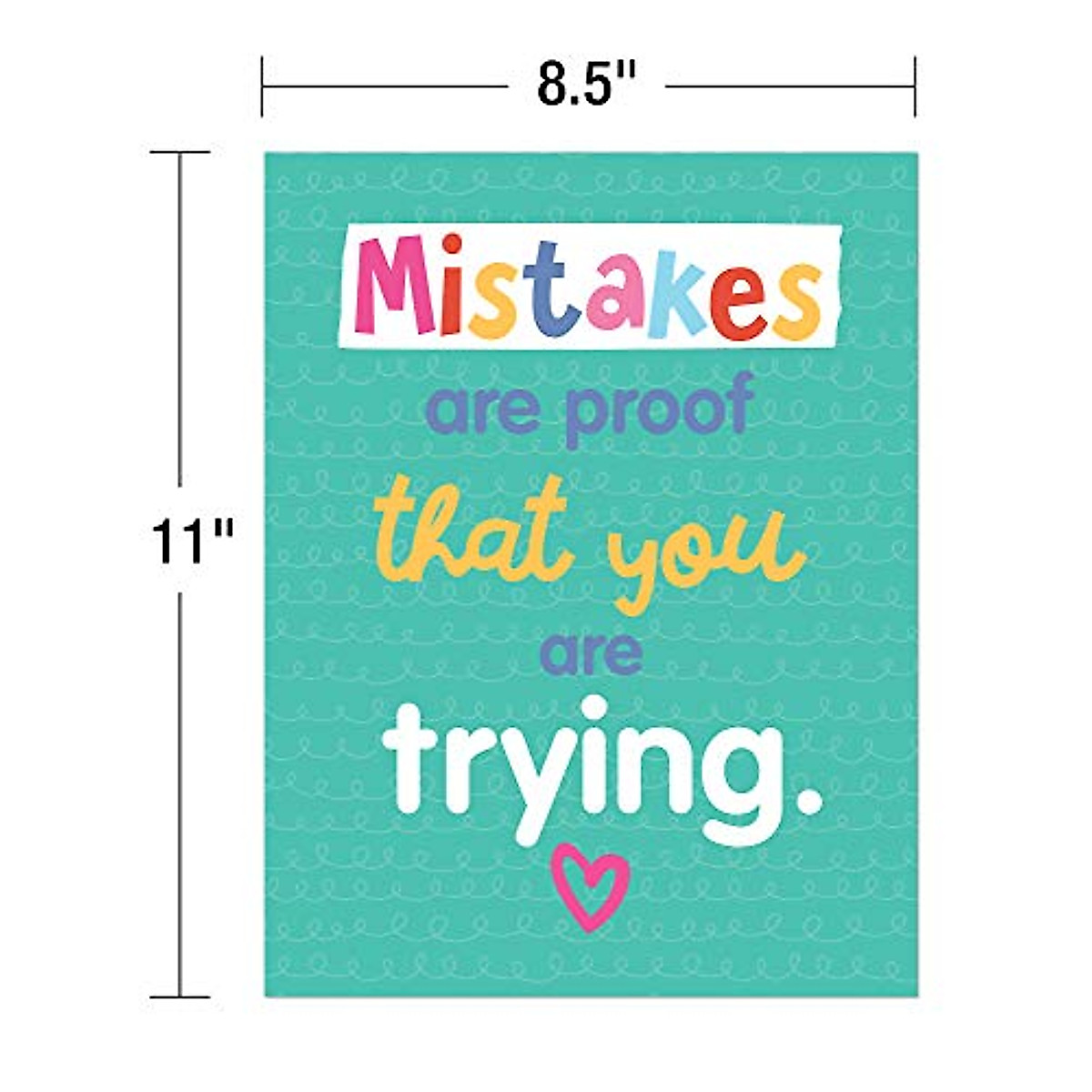 Carson Dellosa 12-Piece Growth Mindset 8.5"x 11” Positive Quote Wall Poster Set, Motivational Posters for Classroom Bulletin Board, Inspirational Wall Decor, Classroom Decoration