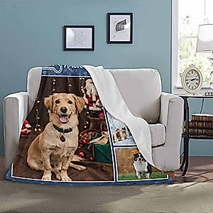InterestPrint Customized Blankets with Photos Text Personalized Picture Blanket for Dog Gifts for Birthday Family Pet Custom Photo Blanket 7 Collage Throw Blanket for Beding Sofa Travel