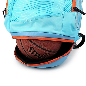 GoFar Lightweight Backpack Large School Bag Travel Rucksack holds shoes basketball Fits 15.6-inch Laptop (Blue)