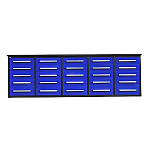 112"x26"x39" 10' Workbench with 25 Drawers - Lockable & Anti-Slip. Pre-Cut Liners. Secure Detents. New 3 Rail Sliding, Heavy-Duty. All Welded Steel. Rust-Resistant Paint