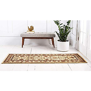 Unique Loom Voyage Collection Traditional Oriental Classic Intricate Design Area Rug (2' 7 x 10' 0 Runner, Ivory/Gold)