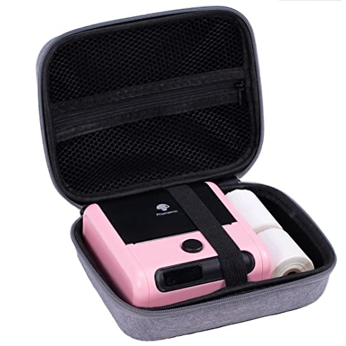 Phomemo Case 2023 Upgrade Version M110 M200 M221 Label Printer,M220 Thermal Label Maker, P3200 D1600 M04S Sticker Photo Printer Storage Holder Tape Paper Roll&USB Cable(Box Only)-Gray