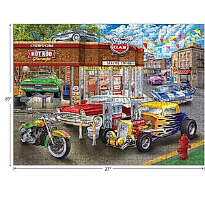 RoseArt - Chris Bigelow - Hot Rod Garage - 1000 Piece Jigsaw Puzzle for Adults