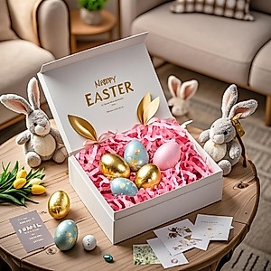 HAPPY POTATO 1 LB Gold Shredded Paper for Gift Baskets, Crinkle Cut Paper Shred Filler, Crinkle Paper for Gift Wrapping