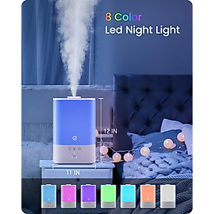 Humidifiers for Bedroom Large Room, Esemoil Smart WiFi Cool Mist Humidifiers for Baby, 3.5L Top Fill & 28dB Quiet, 40H Air Ultrasonic Diffuser with 8 Color Light, Voice Control, Compatible with Alexa