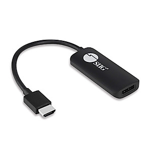 SIIG HDMI 2.0 to DisplayPort 1.2 4K@60Hz Converter Adapter, HDCP 2.2, Stereo Audio, USB-Powered, Not Compatible with Apple Studio Display (CB-H21811-S1)