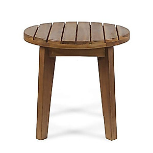 Christopher Knight Home Parker Outdoor 16" Acacia Wood Side Table, Teak Finish