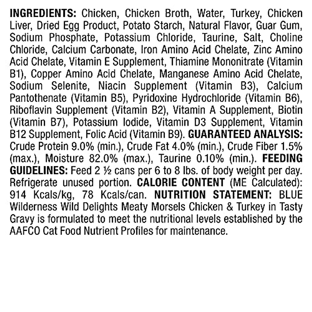 Blue Buffalo Wilderness Wild Delights High Protein Grain Free, Natural Adult Meaty Morsels Wet Cat Food, Chicken & Turkey 3-oz cans (Pack of 24)